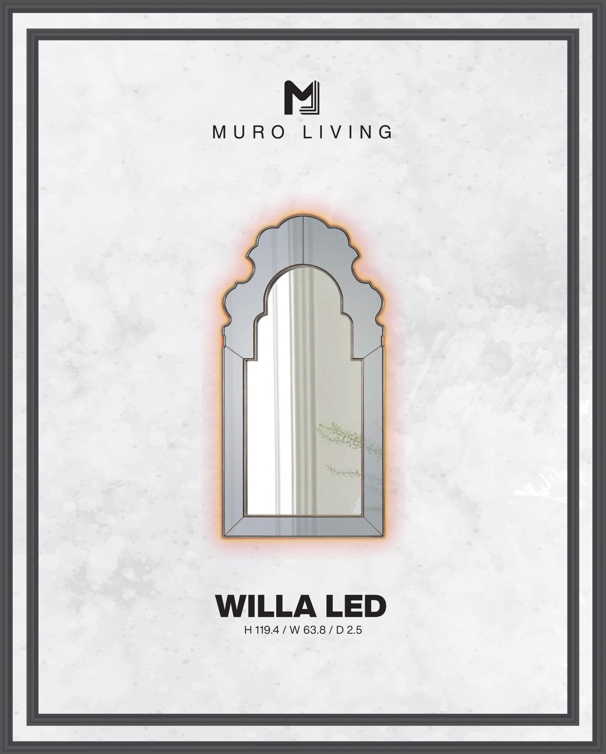 กระจกตกแต่งผนังดีไซน์ Muro Living รุ่น WILLA LED - MURO LIVING